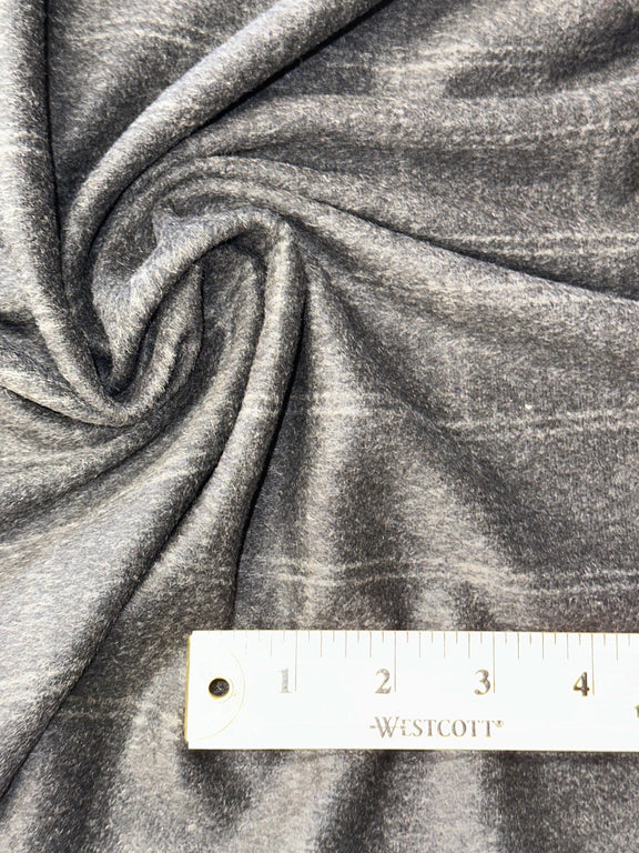 Gray & White Checkered Melton Wool Blend - 50% Wool 50% Poly ...