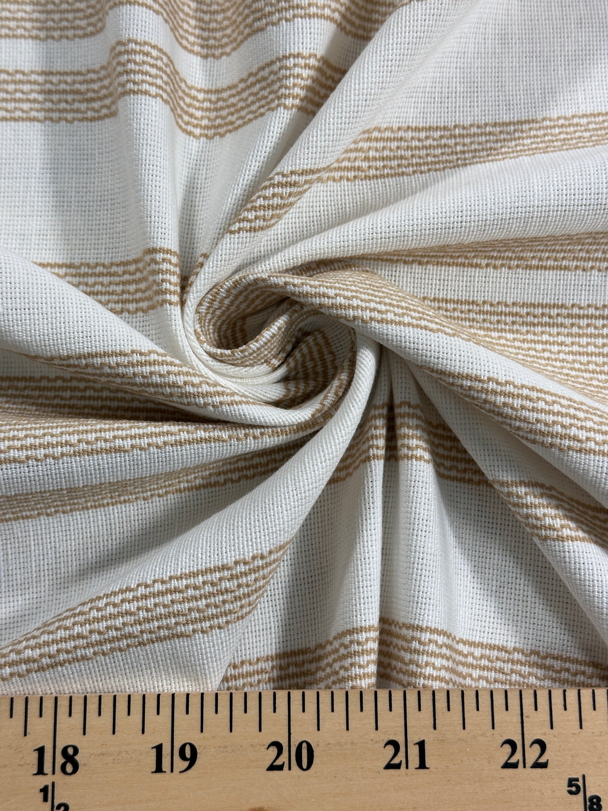 Laura & Kiran - Amalfi Stripe - Tan - Upholstery - Cotton Fabric - 54 ...