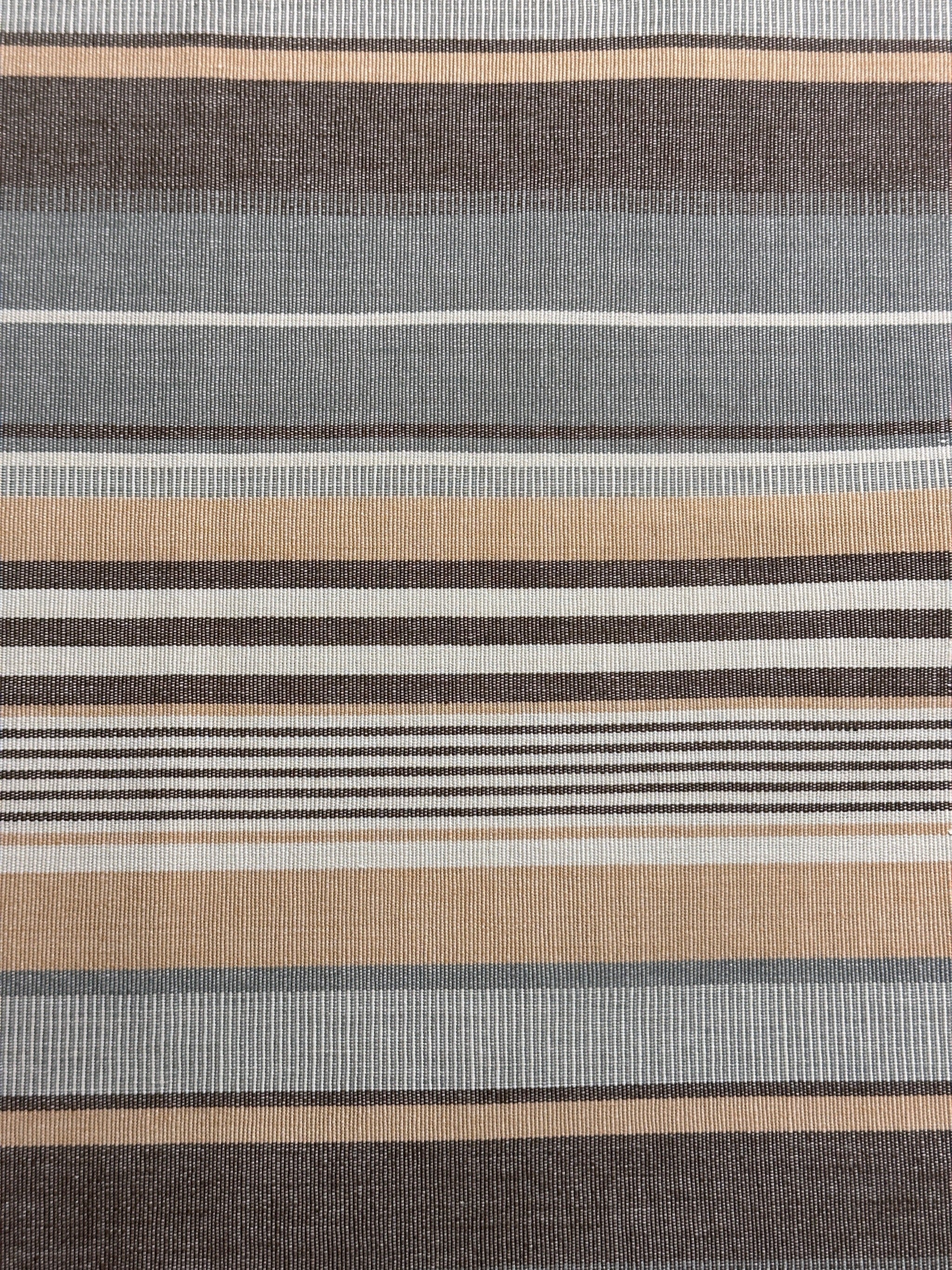 Laura & Kiran - Island Stripe - Buff Pewter - Upholstery - Cotton Fabr ...