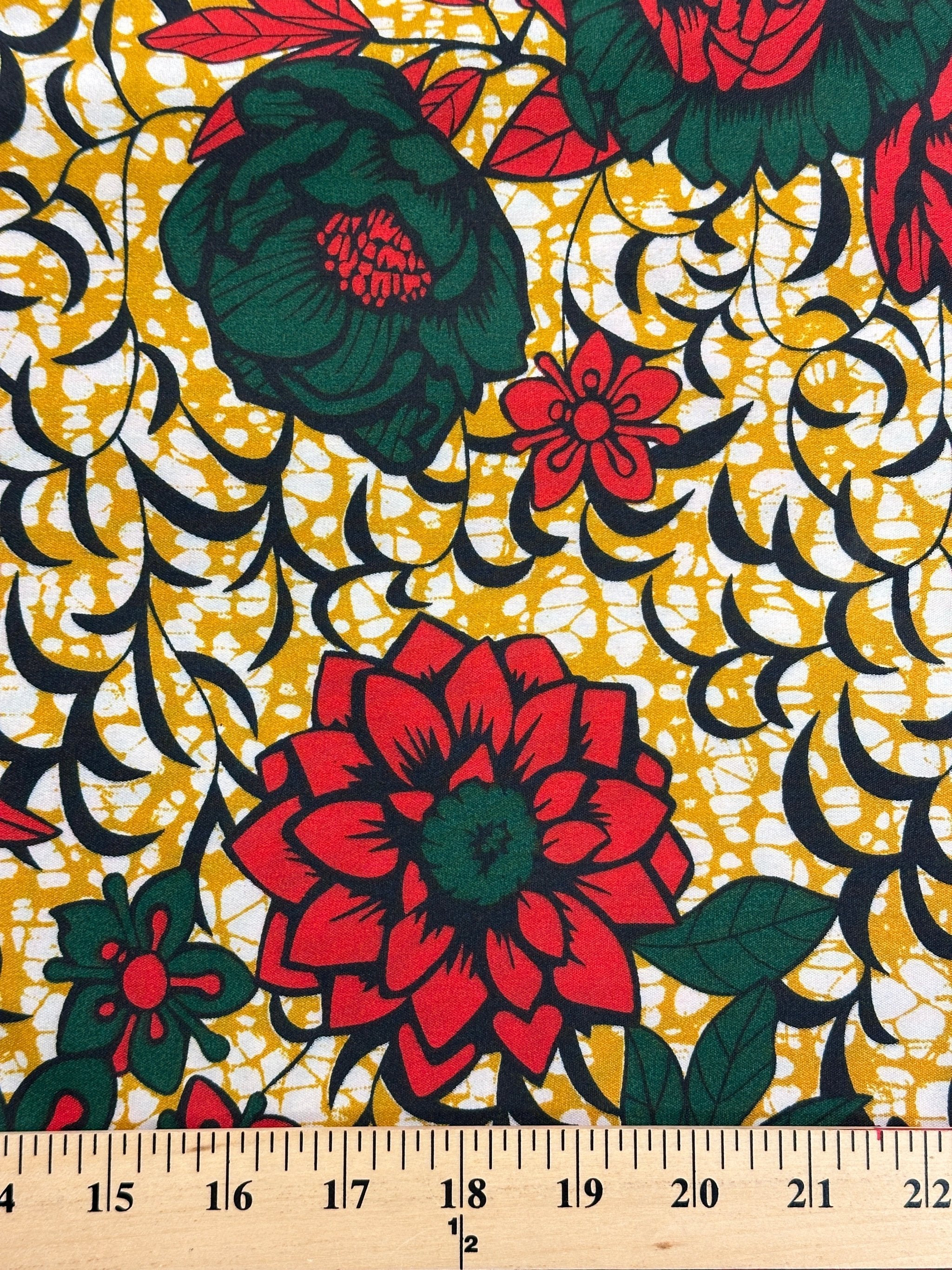 Vlisco African Prints - Super Wax Block Prints Cotton Fabric - 44" wid ...